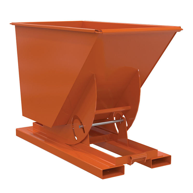 Steel No Bump and Dump Hopper, 3/4 Cu Yd, 2000 lb., Orange