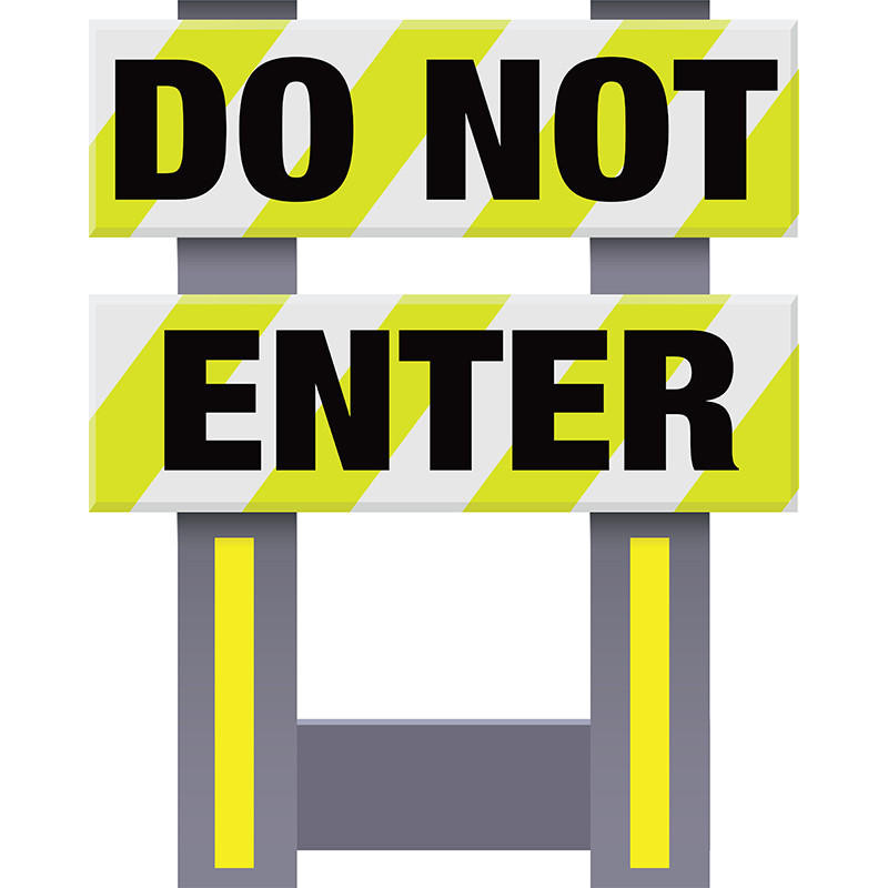 Plastic Folding Safety Barricade, "Do Not Enter", Vibrant Yellow