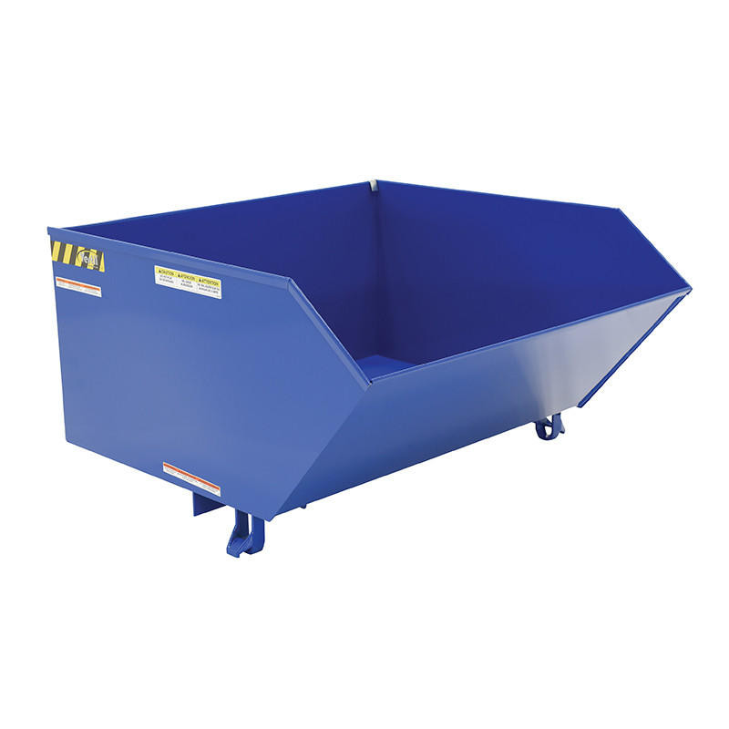 Steel Low Profile Self Dumping Hopper, 1 Cu Yd, 2000 lb., Blue ...
