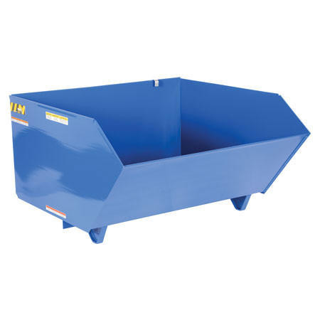 Steel Low Profile Self Dumping Hopper, 1/4 Cu Yd, 6000 lb., Blue ...