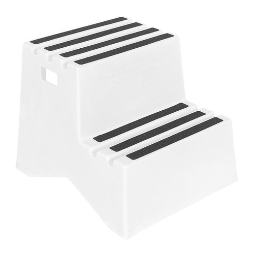 Polyethylene Marine Step Stool, 2-Step, White