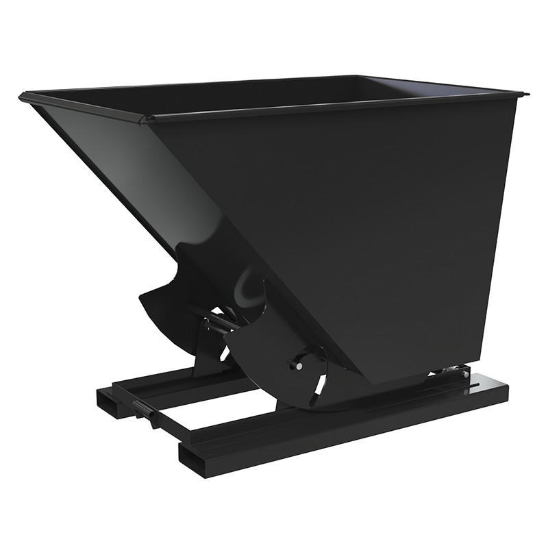 Steel No Bump and Dump Hopper, 1-1/2 Cu Yd, 4000 lb., Black