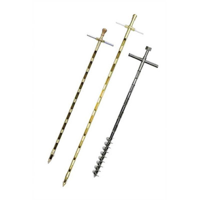 Open Handle Brass Probe with T-Handle, Auger Point, 72in | CMTP
