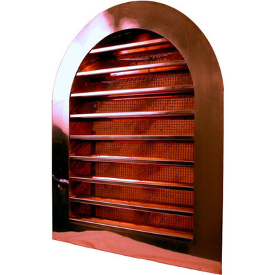 Copper Tombstone Louvered Gable Wall Vent, W12in x H24in | CMTP