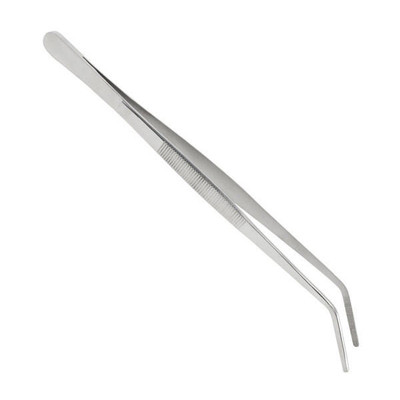 Forceps, Nickel Plated with Blunt Point and Curved Tip, 10in | CMTP