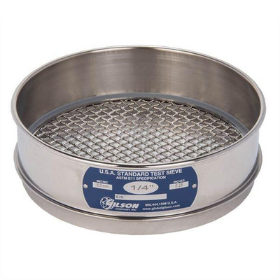 Gilson 8in Sieve, All Stainless, Full Height, 1/4in | Test Sieves ...