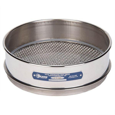 Gilson 8in Sieve, All Stainless, Full Height, 1/8in | Test Sieves