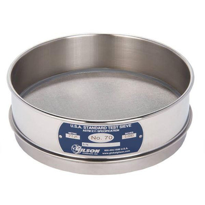 Gilson 8in Sieve, All Stainless, Full Height, #70 | Test Sieves