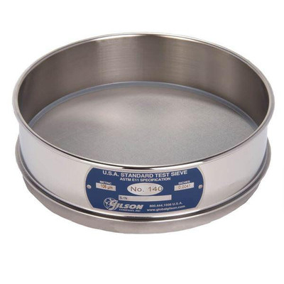 Gilson 8in Sieve, All Stainless, Full Height, #140 | Test Sieves
