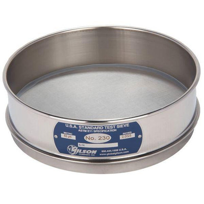 Gilson 8in Sieve, All Stainless, Full Height, #230 | Test Sieves | CMTP