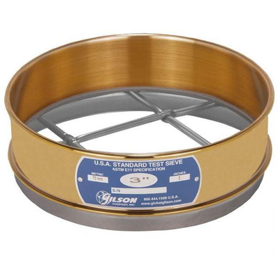 Gilson 8in Sieve, Brass/Stainless, Full Height, 3in | Test Sieves ...