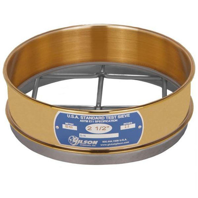 Gilson 8in Sieve, Brass/Stainless, Full Height, 2-1/2in | Test Sieves ...