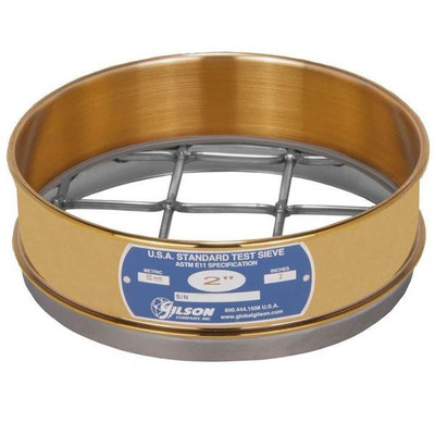 Gilson 8in Sieve, Brass/Stainless, Full Height, 2in | Test Sieves ...