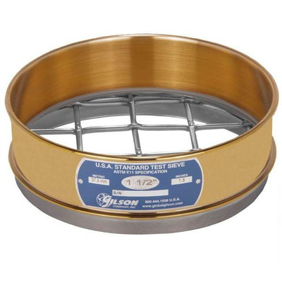 Gilson 8in Test Sieve Brass/Stainless 1-1/2in | CMTP
