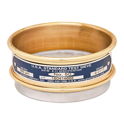 Gilson 3in Sieve, Brass/Stainless, Half Height, #30 | Certified ...