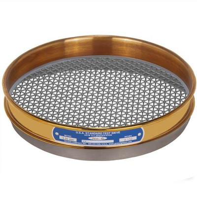 Gilson 8in Sieve, Brass/Stainless, Half Height, #6 | Test Sieves