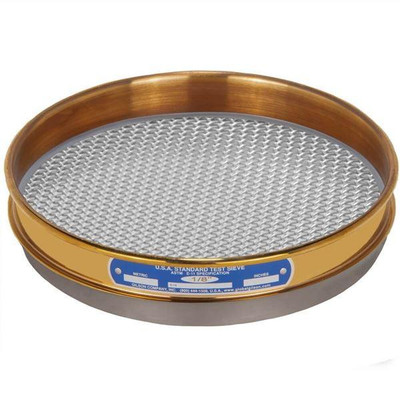 Gilson 8in Sieve, Brass/Stainless, Half Height, 1/8in | Test Sieves ...
