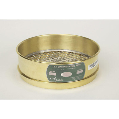 8in Sieve, Brass/Stainless, Full Ht., 2.12in | Test Sieves | Certified MTP