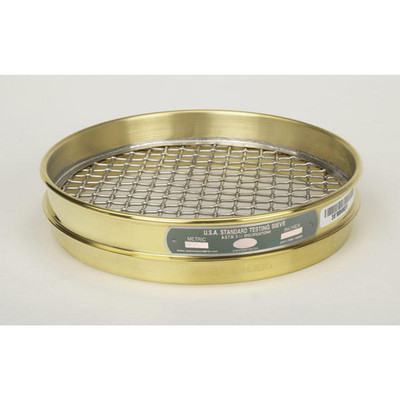 8in Sieve, Brass/Stainless, Half Height, 5in | Test Sieves | Certified MTP