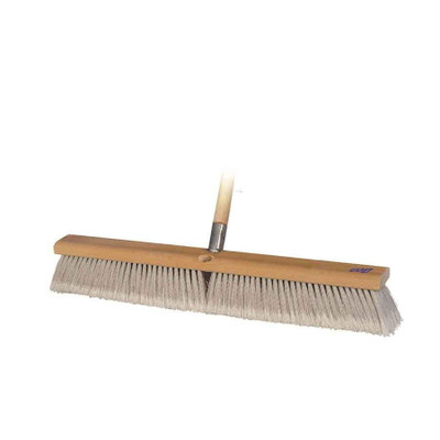 Dual Bristle Floor Broom, 24in With 5ft Wood Handle | Certified MTP