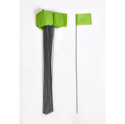 Wire Marking Flags, 2.5in x 3.5in x 21in, Glow Lime (1000/Box)