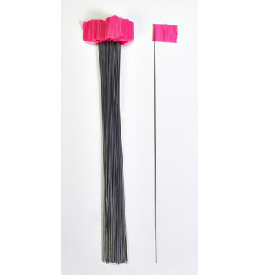 Wire Marking Flags, 2.5in x 3.5in x 21in, Glow Pink (1000/Box)