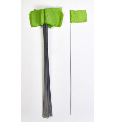 Wire Marking Flags, 2.5in x 3.5in x 21in, Green (1000/Box) | Certified ...