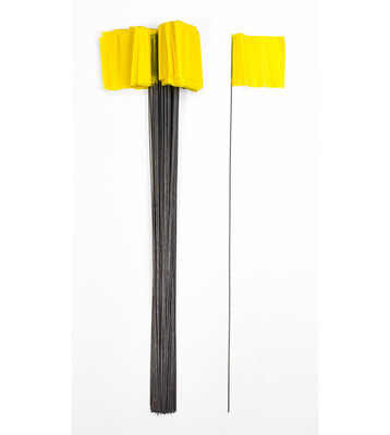 Wire Marking Flags, 4in x 5in x 30in, Yellow (1000/Box) | Certified MTP