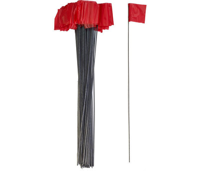 Wire Marking Flags, 2.5in x 3.5in x 21in, Red (1000/Box)