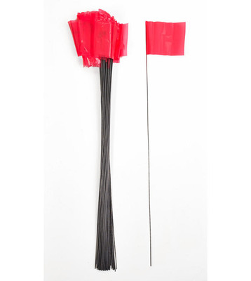 Wire Marking Flags, 4in x 5in x 30in, Red (1000/Box)