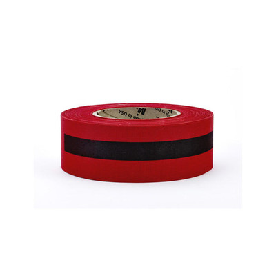 Repulpable Tape, Red /Black Stripe, 3in x 45yds (20 Rolls)