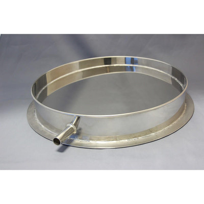 RETSCH Collecting pan outlet, stainless steel, 400 mm, 70 mm