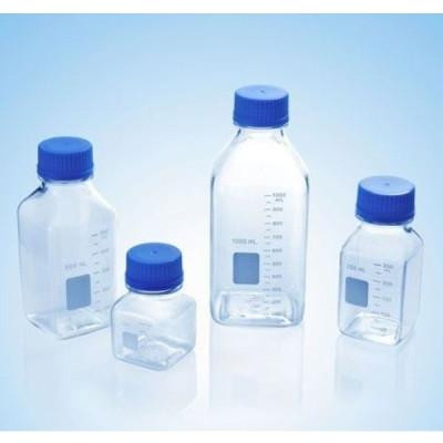 Media/Storage Bottle, Square, PC with PP Cap, 250ml (24/Pk) | CMTP