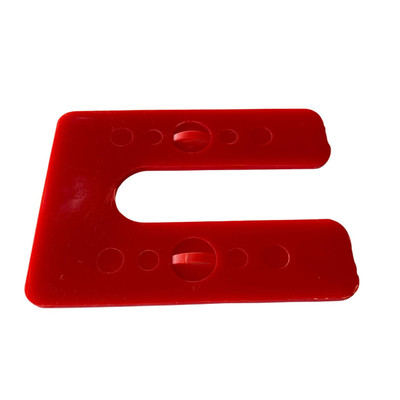 Interlocking Horseshoe Shim, Red, 3 x 4 x 1/8in (100/Case)