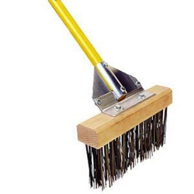 12in Flat Steel Wire Broom, 60in Yellow Aluminum Handle