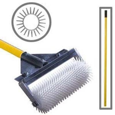 9in Blunt Spiked Roller with 13/16in Spikes, 66in Yellow Handle | CMTP