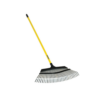 Pro-Flex 24in Rake, 48in Yellow Vinyl Coated Steel Handle | CMTP