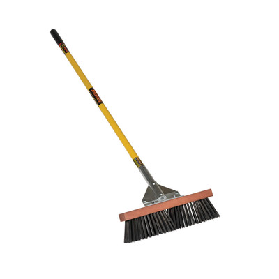 16in Round Steel Wire Broom, 60in Yellow Fiberglass Handle