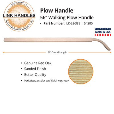 56in Walking Plow Handle, Red Oak | CMTP