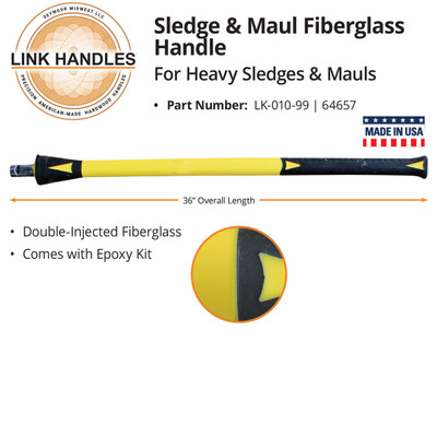 36in Heavy Sledge Fiberglass Handle with Epoxy | CMTP