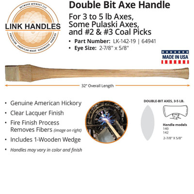 32in Double Bit Axe Handle for 3 to 5 Lb Axes and Coal Picks | CMTP