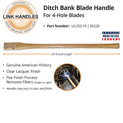 40in Ditch Bank Blade Handle for 4-Hole Blades | CMTP