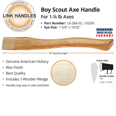 14in Boy Scout Axe Handles for 1-1/4lb Axes