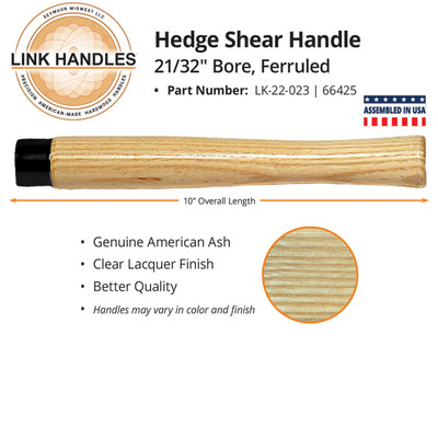 10in Hedge Shear Handle, Ferruled, 21/32in Bore | CMTP