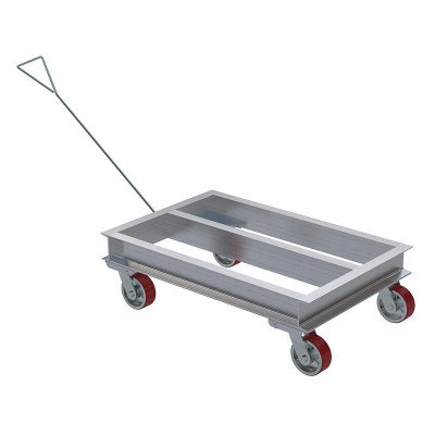 Channel Dolly, Handle 24in, x 42in, Deck, Poly -Casters, 2,000lb | CMTP