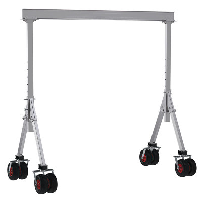 Gantry Crane, Rubber Casters 12ft x 12ft Max Hgt 4,000lb Silver | CMTP