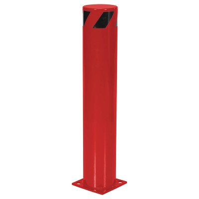 Steel Pipe Safety Bollard, 36in x 6-1/2in, Red | CMTP