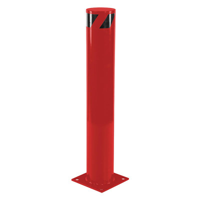 Steel Pipe Safety Bollard, 42in x 6-1/2in, Red | CMTP
