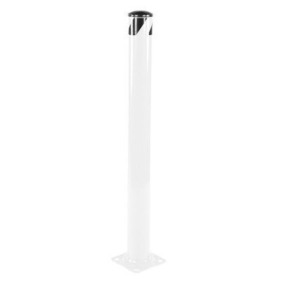 Steel Pipe Safety Bollard, 48in x 5-1/2in, White | CMTP