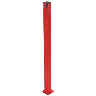 Steel Pipe Safety Bollard, 62in x 5-1/2in, Red | CMTP